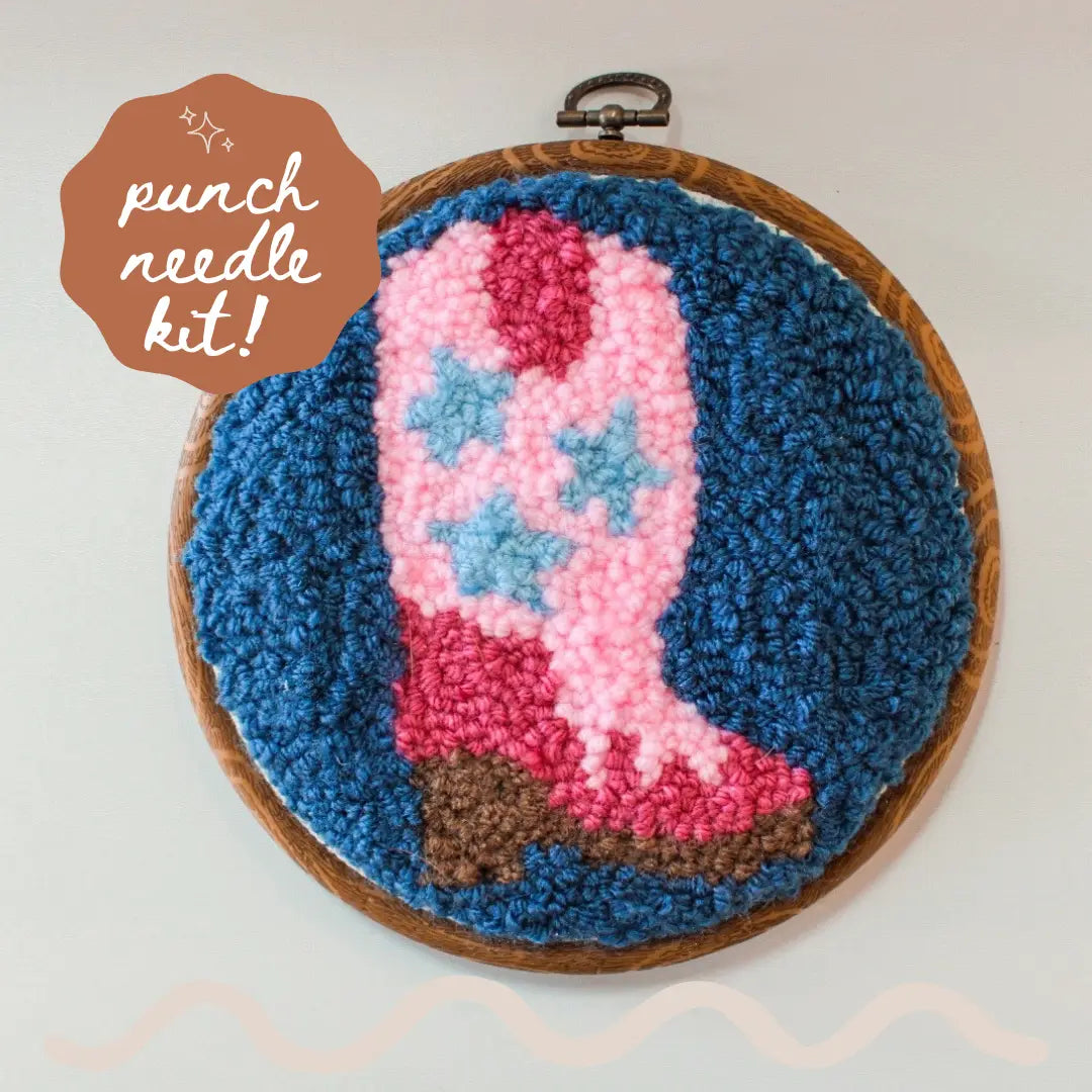 Cowgirl Boot Punch Needle Kit – Feather + Larch