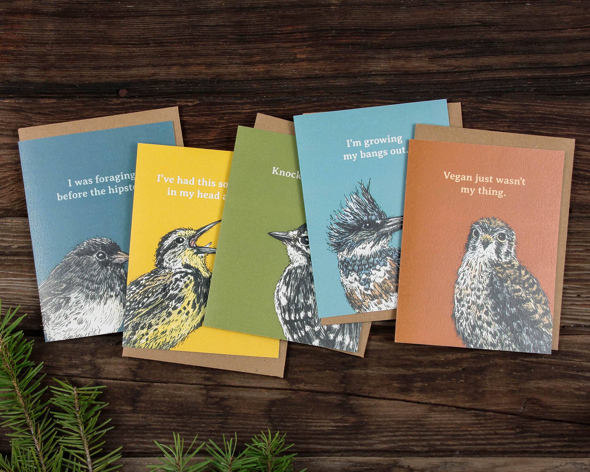 Bird Chatter Greeting Card Box Set – Feather + Larch